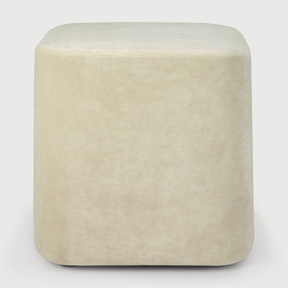 Pouf Cube Ethnicraft en Velours Italien Sable – Depot Design